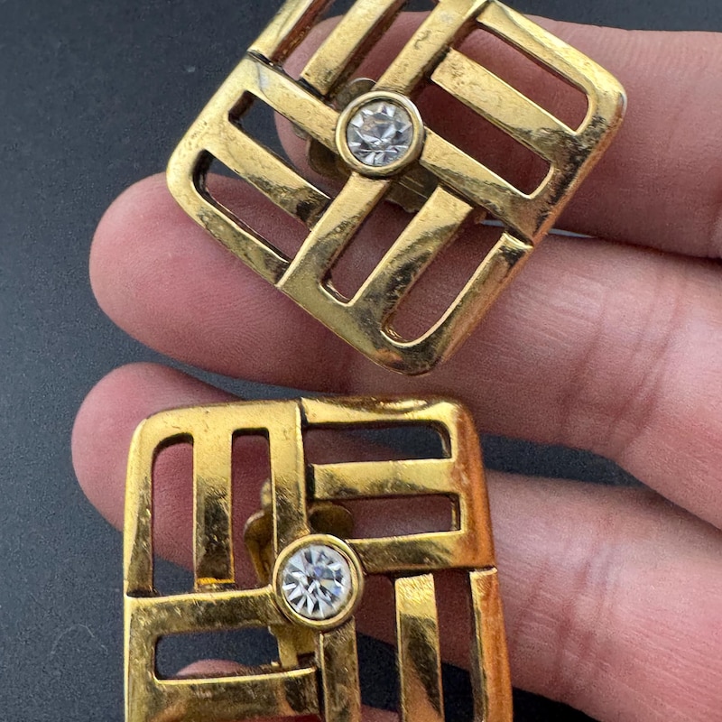 Square Woven Stud Earrings - Etsy UK