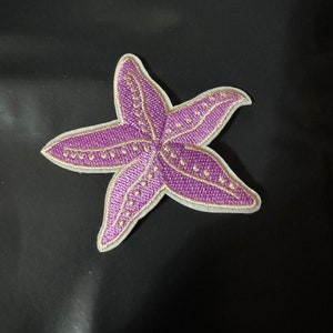 1 X Bright Pink Starfish Iron on Pre Glued Nautical Embroidered Patch 7cm Sewing Craft Appliqué ...