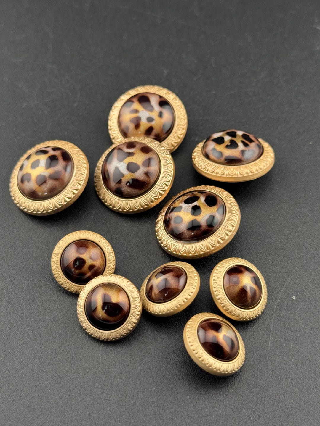 Leopard Print Buttons, Beige Brown Acrylic & Metal Shank , 5 Pack - Etsy UK