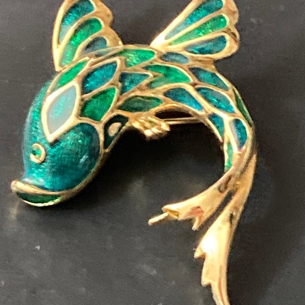 Koi Fish Brooch Enamel Gold Tone - Etsy