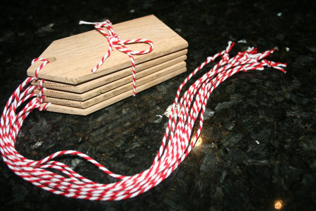 Set of 5 Handmade Solid Oak Wooden Tags - Etsy
