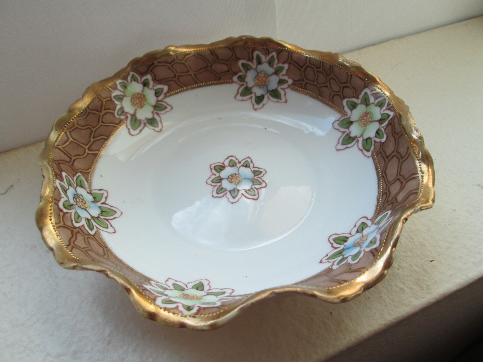 Nippon Hand Painted Scalloped Berry Bowl - Etsy