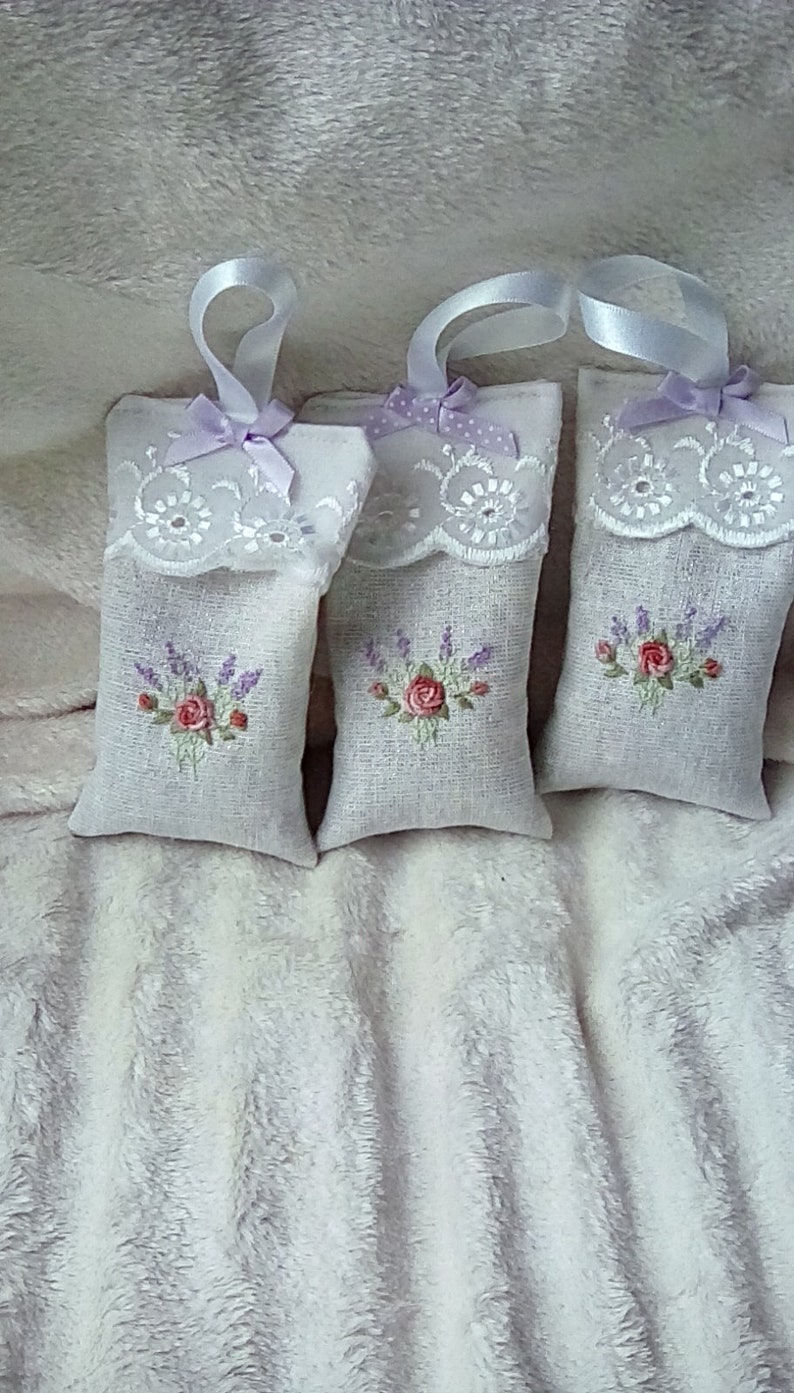 Hand Embroidered Lavender Sachet - Etsy UK