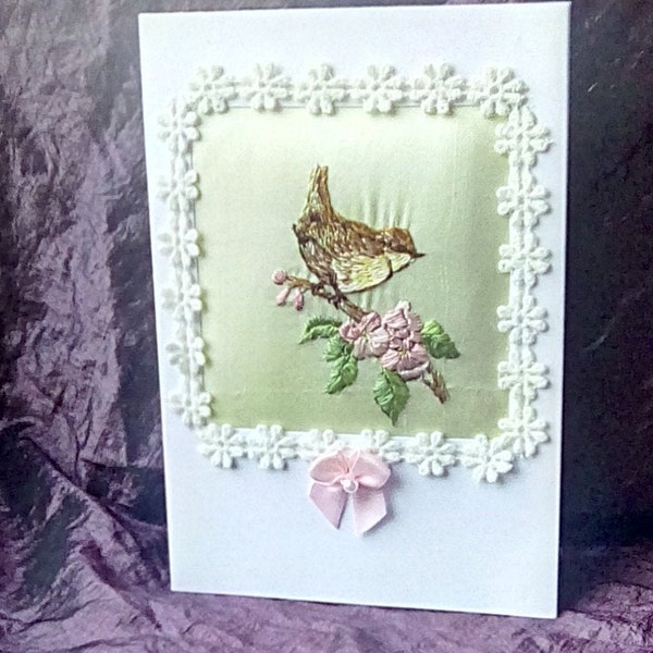 Embroidered Card - Etsy