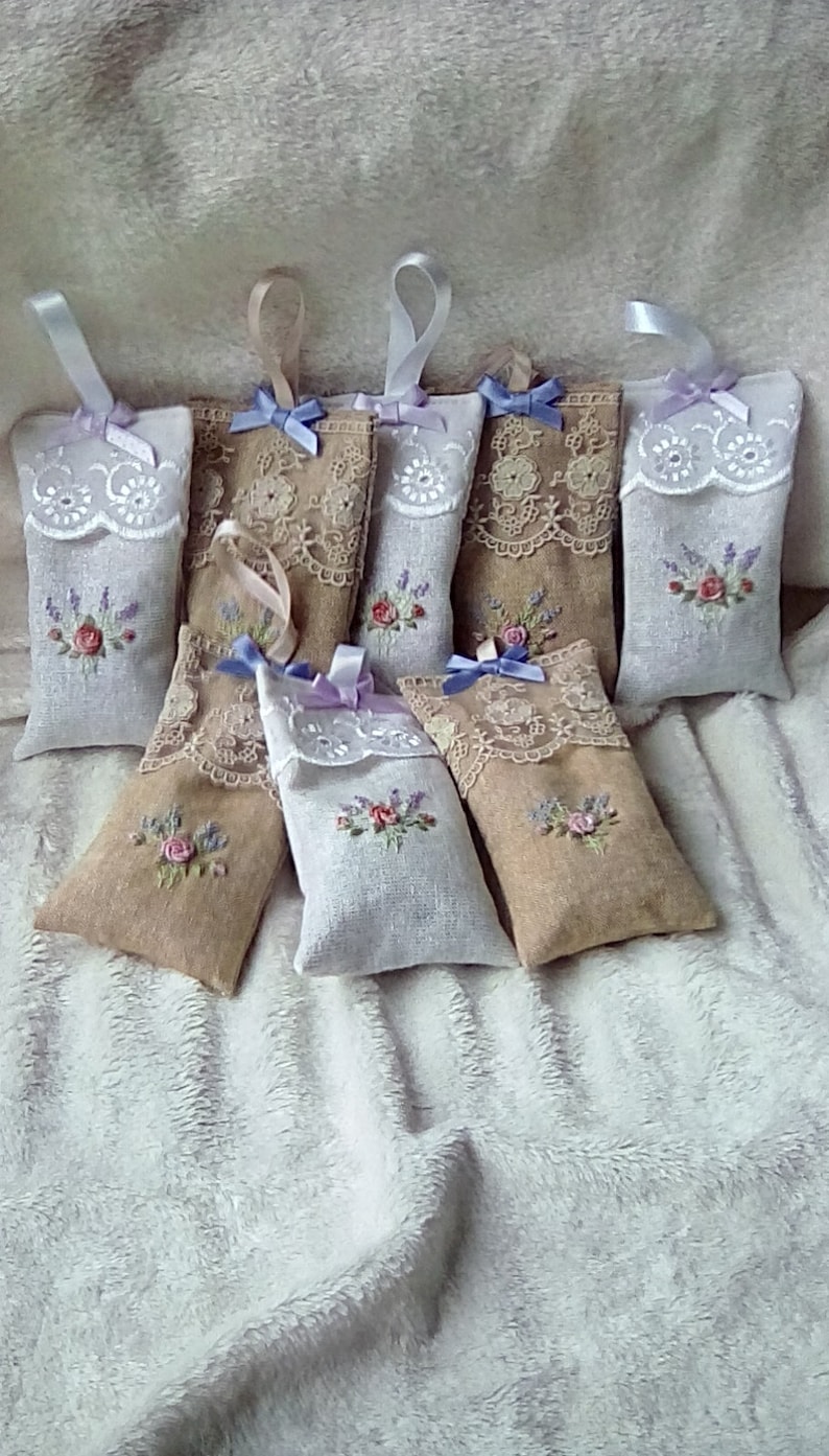 Hand Embroidered Lavender Sachet - Etsy UK