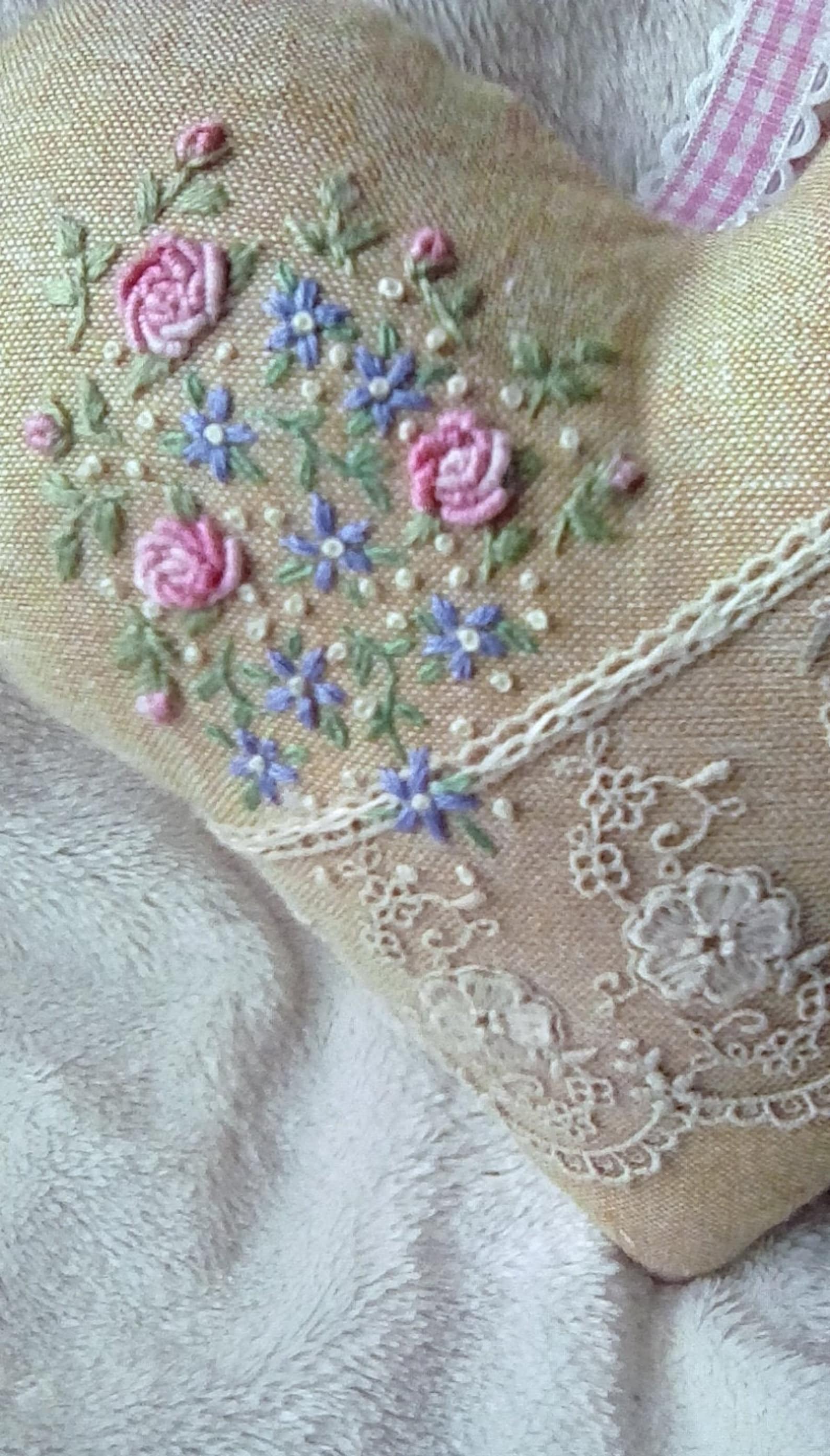 Hand Embroidered Lavender Heart | Etsy