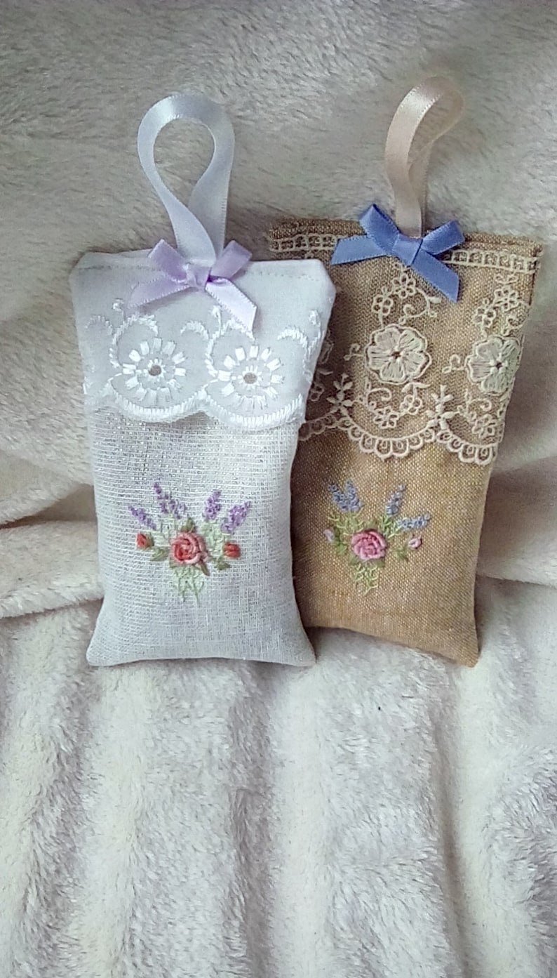 Hand Embroidered Lavender Sachet - Etsy UK