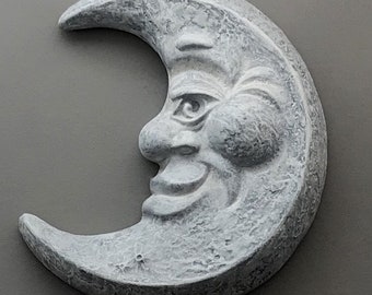 Extra Large Smiling Crescent Moon Face 3D Wall Decor, Smiling Man in ...