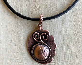 Handmade Copper Pendant | Etsy