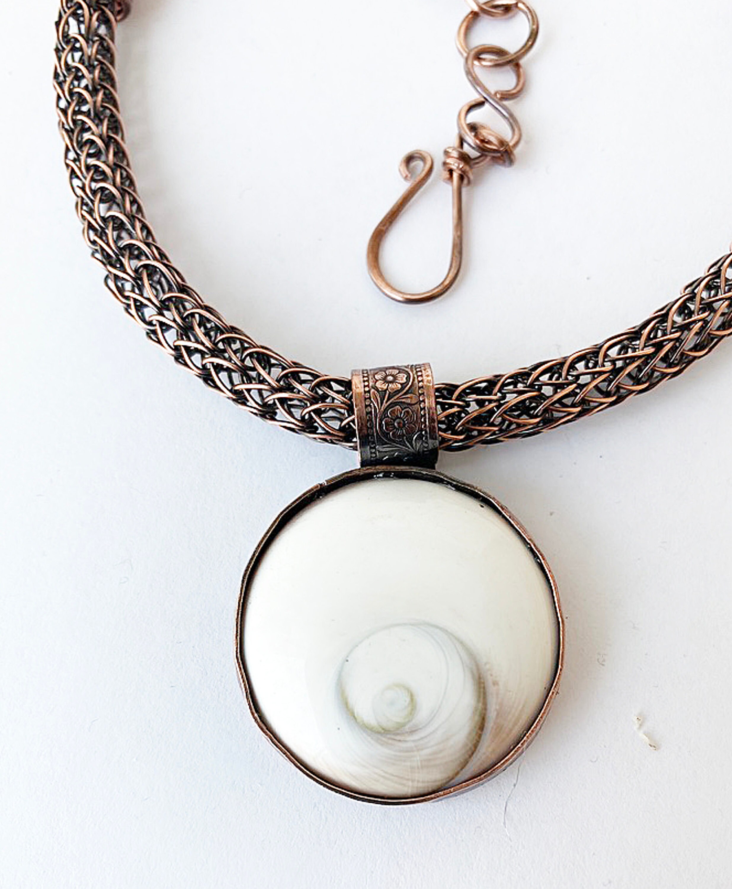 St. Lucia Seashell Copper Necklace Handmade