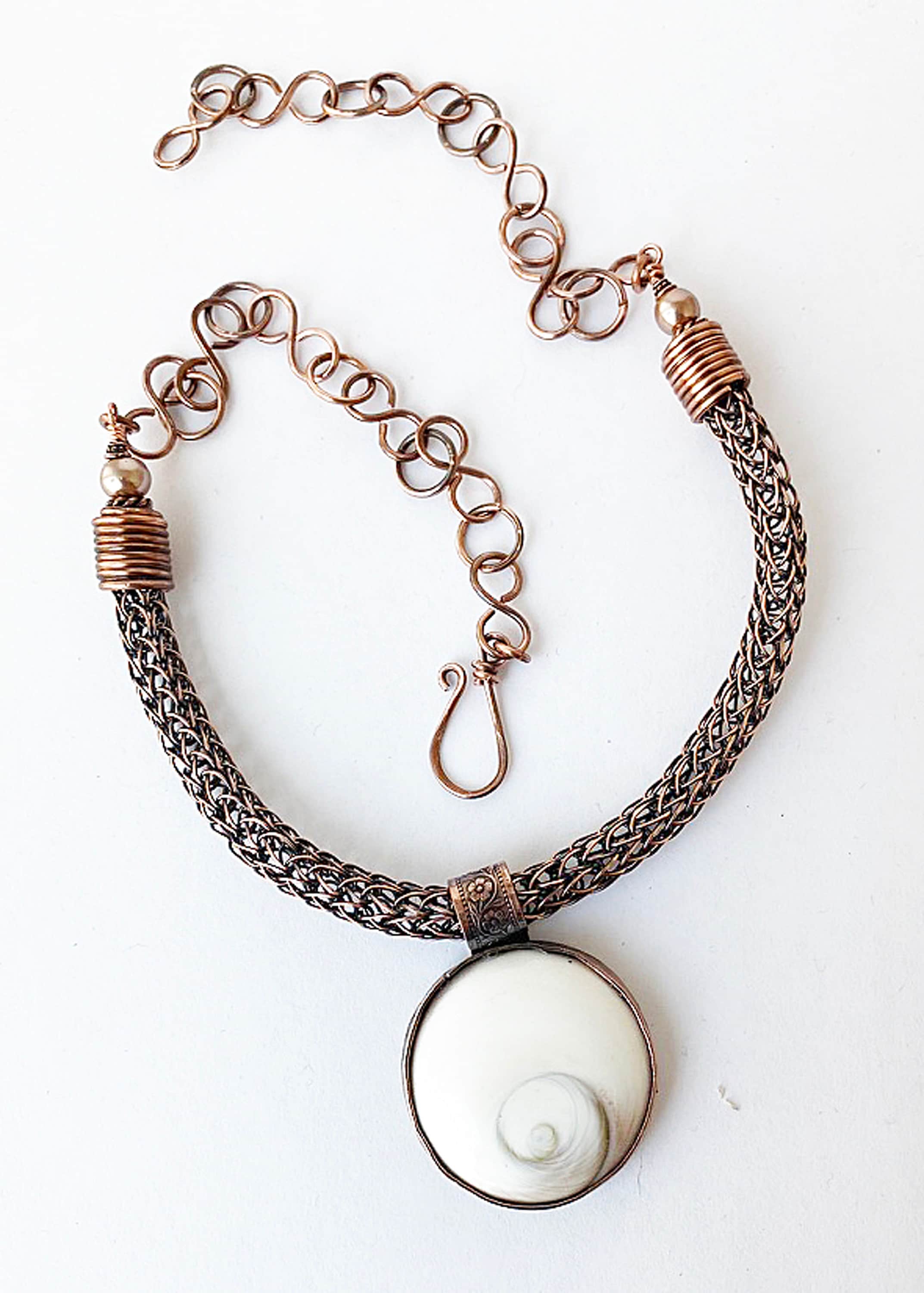 St. Lucia Seashell Copper Necklace Handmade