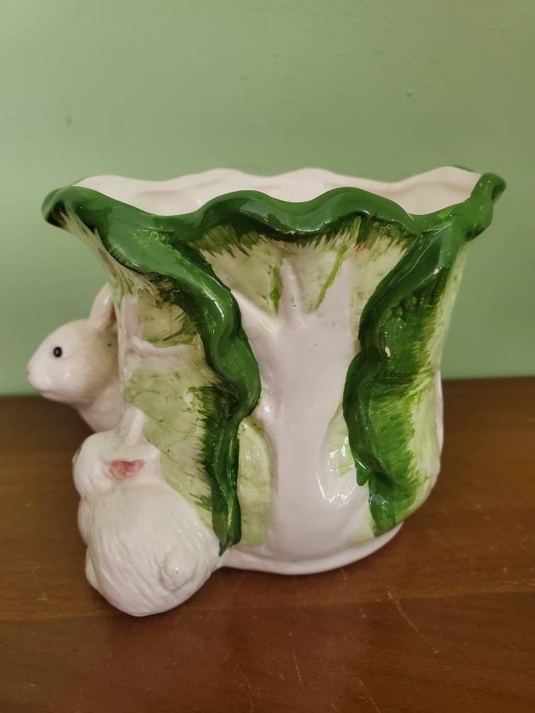 Vintage Bunny Planter - Etsy