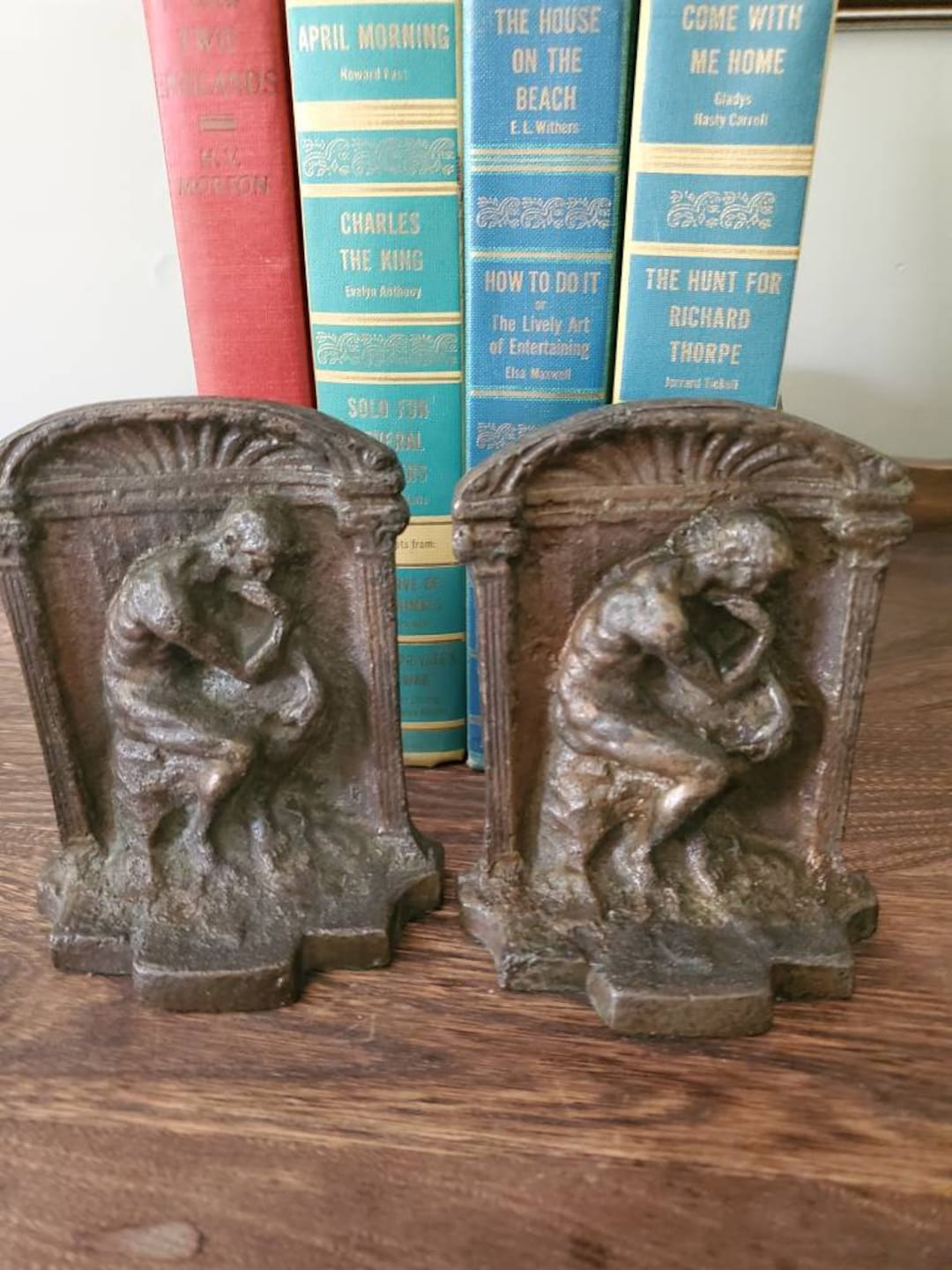 Vintage Solid Brass Greek Themed Bookends - Etsy