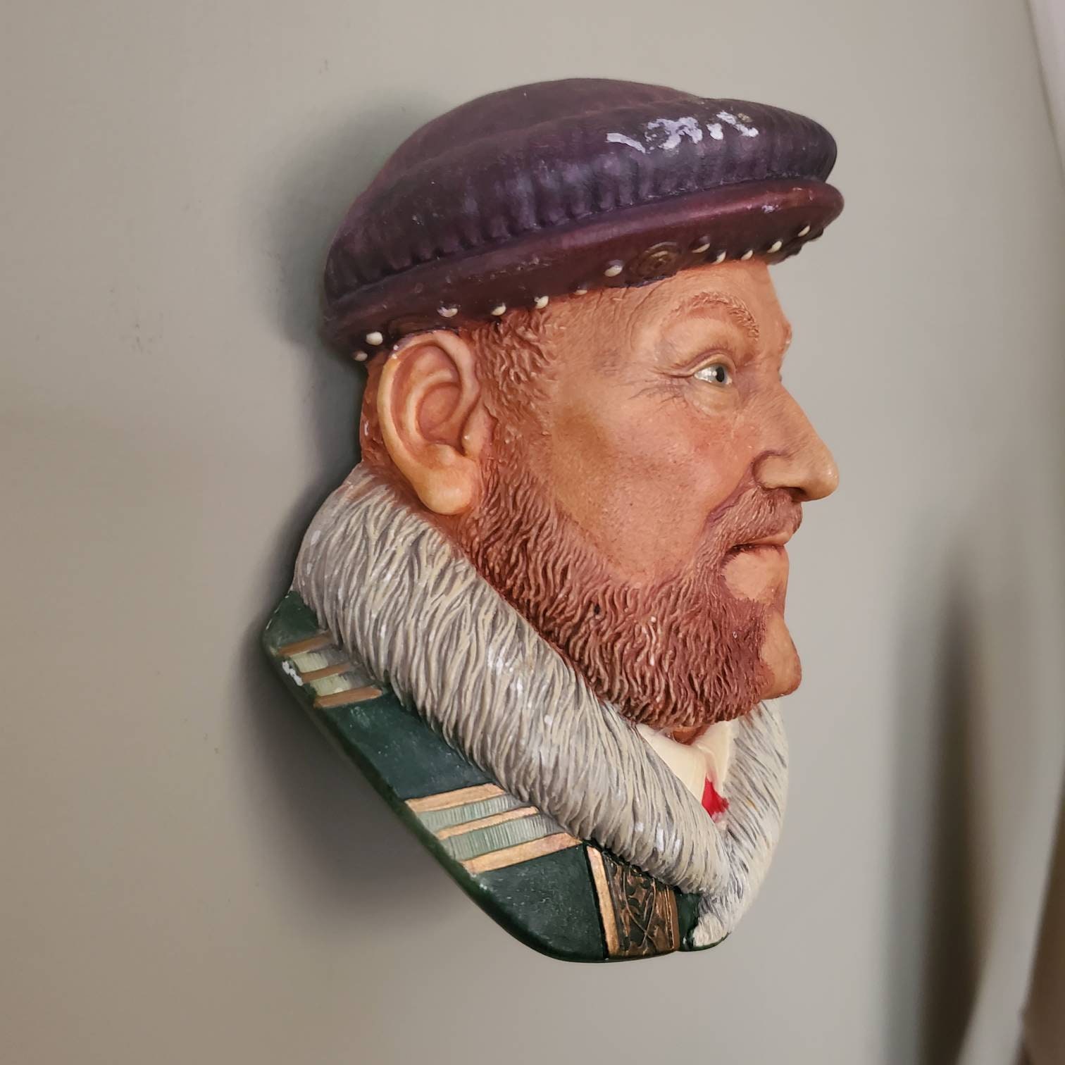 Vintage King Henry Vlll Chalkware Bust - Etsy