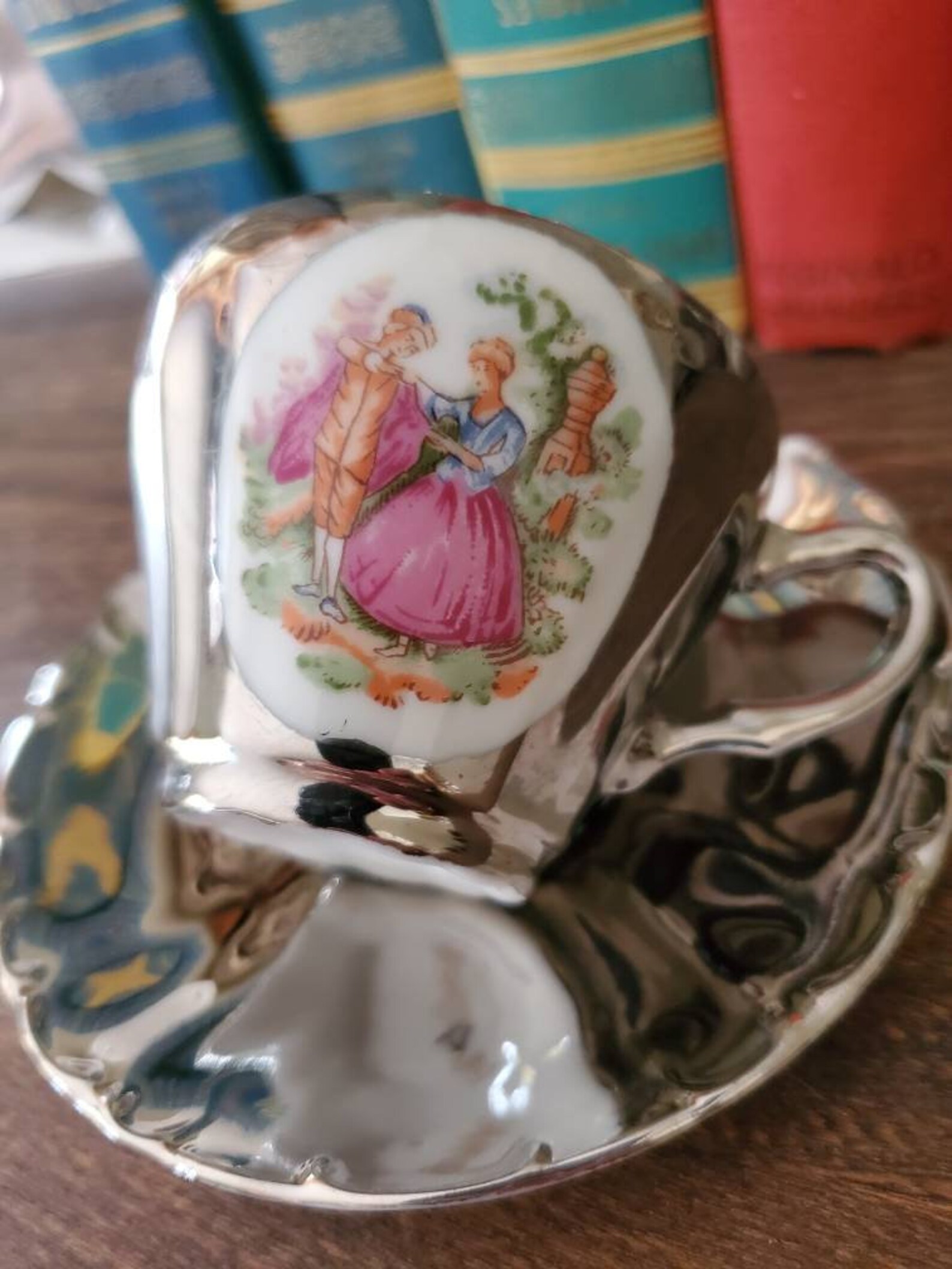 Vintage Set of 5 Demitasse Tea Cups Victorian Scene - Etsy