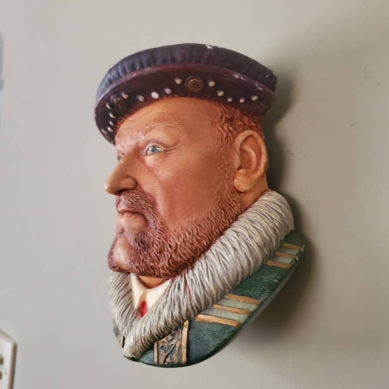 Vintage King Henry Vlll Chalkware Bust - Etsy