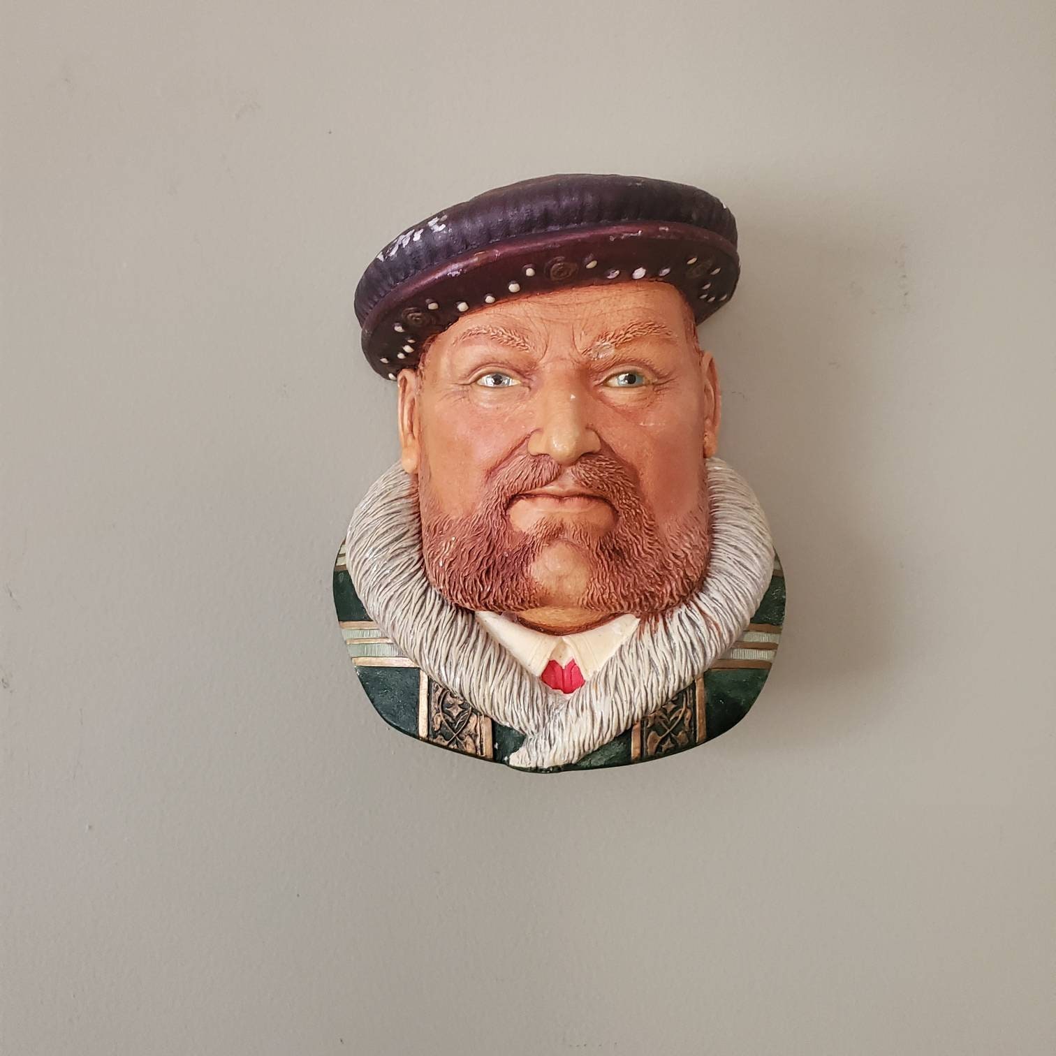 Vintage King Henry Vlll Chalkware Bust - Etsy