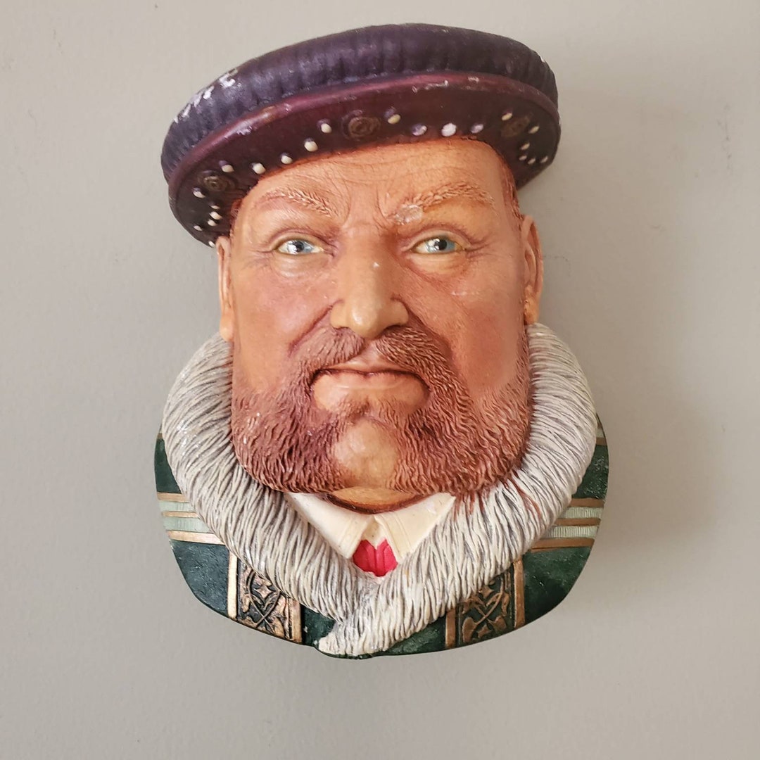 Vintage King Henry Vlll Chalkware Bust - Etsy