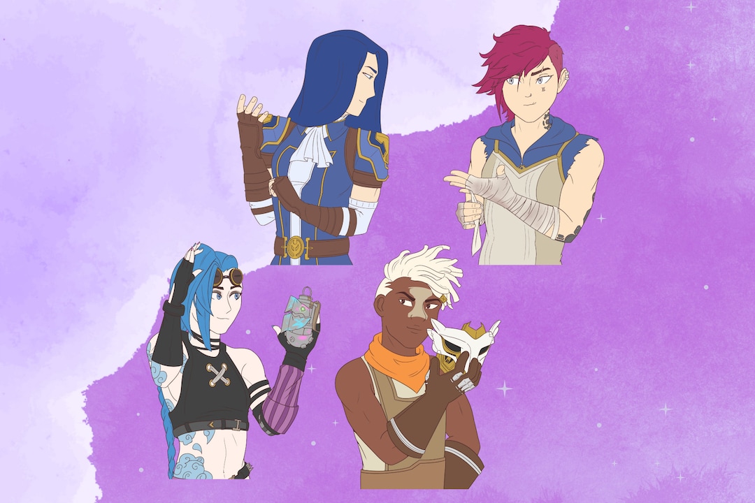 Arcane Sticker Pack Ft. Vi, Caitlyn, Jinx, and Ekko - Etsy