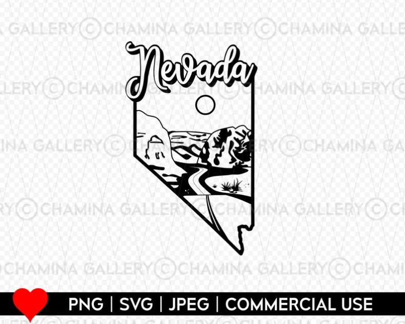 Nevada Svg Nevada Map Svg Nevada Cut Files Nevada Clipart Nevada ...