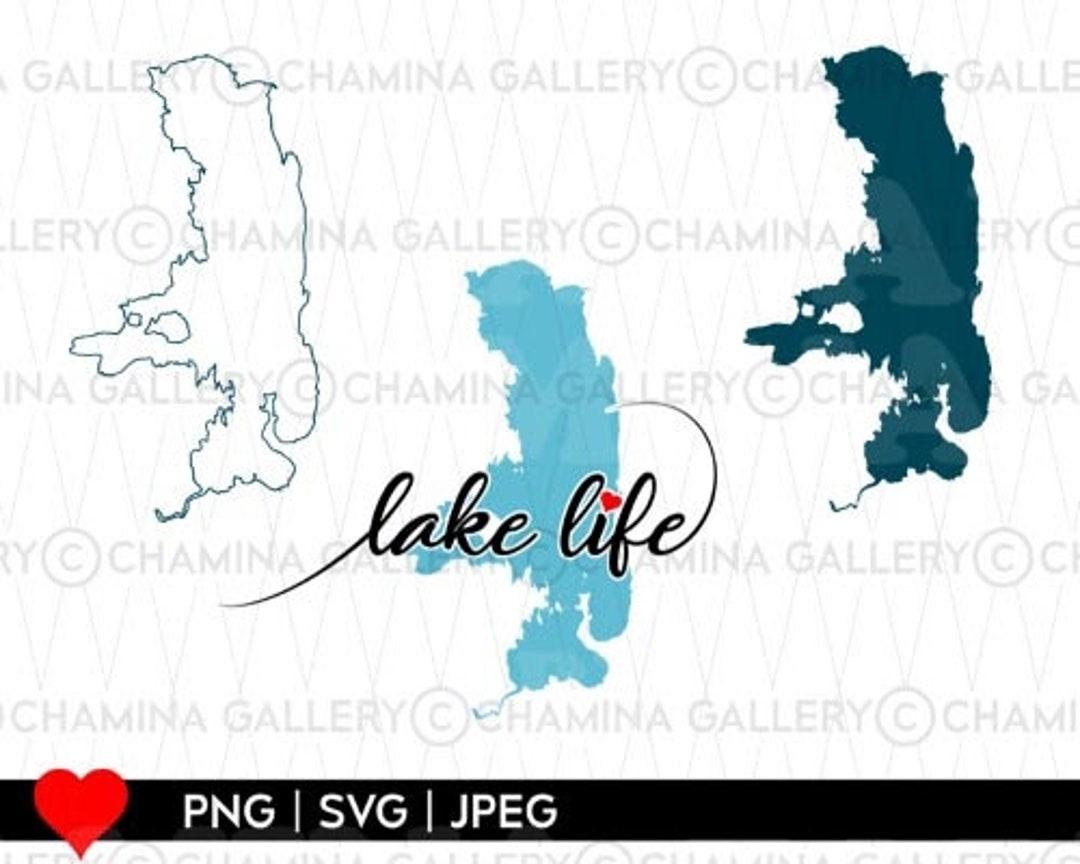 Flathead Lake Svg Flathead Lake Outline Map Flathead Lake Montana Cut ...