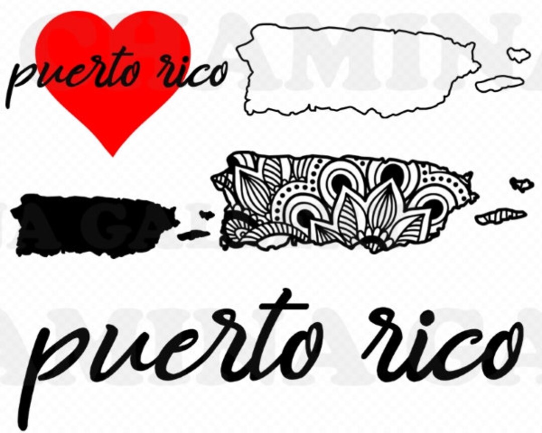 Puerto Rico Svg, Puerto Rico Map Svg, Puerto Rico Cut File, Puerto Rico ...