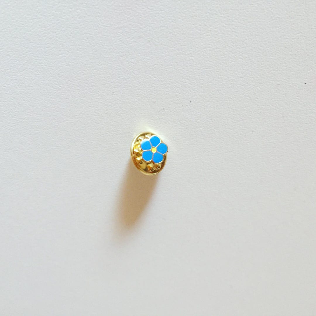 Forget-me-not Enamel Pin, Myosotis Floral Hard Metal Badge, Ditsy ...