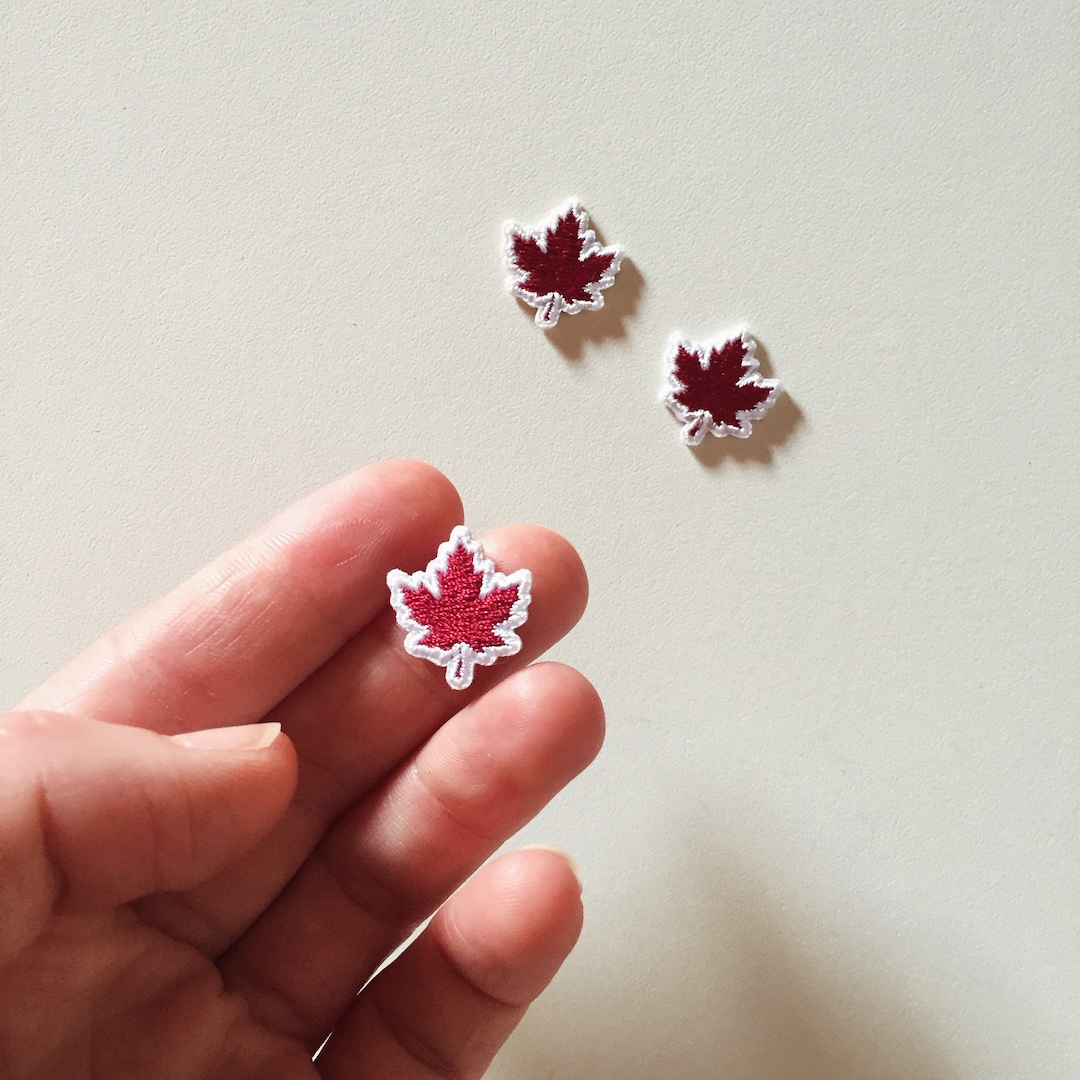 Tiny Maple Leaf Iron-on Patch, Canada Red Leaf Badge, Greenery Badge ...