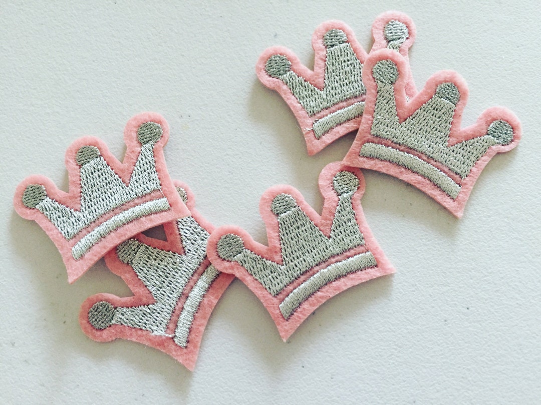 Princess Crown Iron-on Patch, Crown Badge, Crown Applique Motif, Girly ...