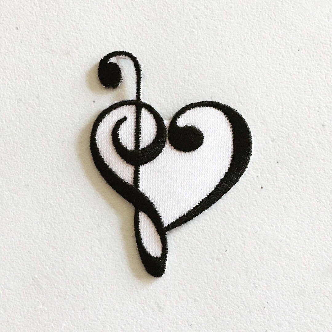 Music Treble Clef Iron-on Patch, Music Love Badge, Music Lover Patch ...