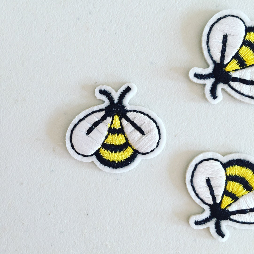 Tiny Bee Iron-on Patch, Bumblebee Badge, Decorative Patch, DIY ...