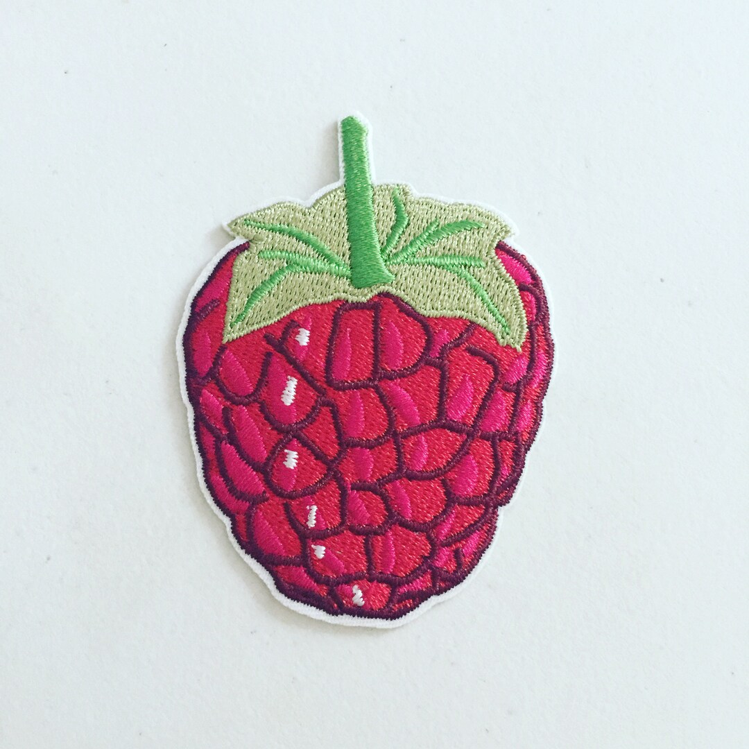 Raspberry Iron-on Patch, Berry Fruit Badge, Summer Fruit Patch, Fruity ...