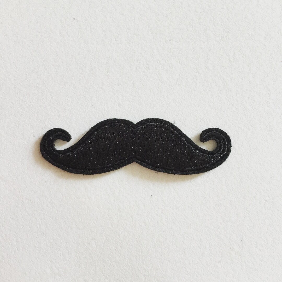 Moustache Iron-on Patch, Movember Mustache Badge, Hipster Mustache ...
