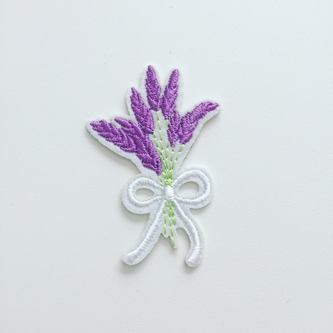 Lavender Bouquet Iron-on Patch: Embroidered Floral Applique - Etsy