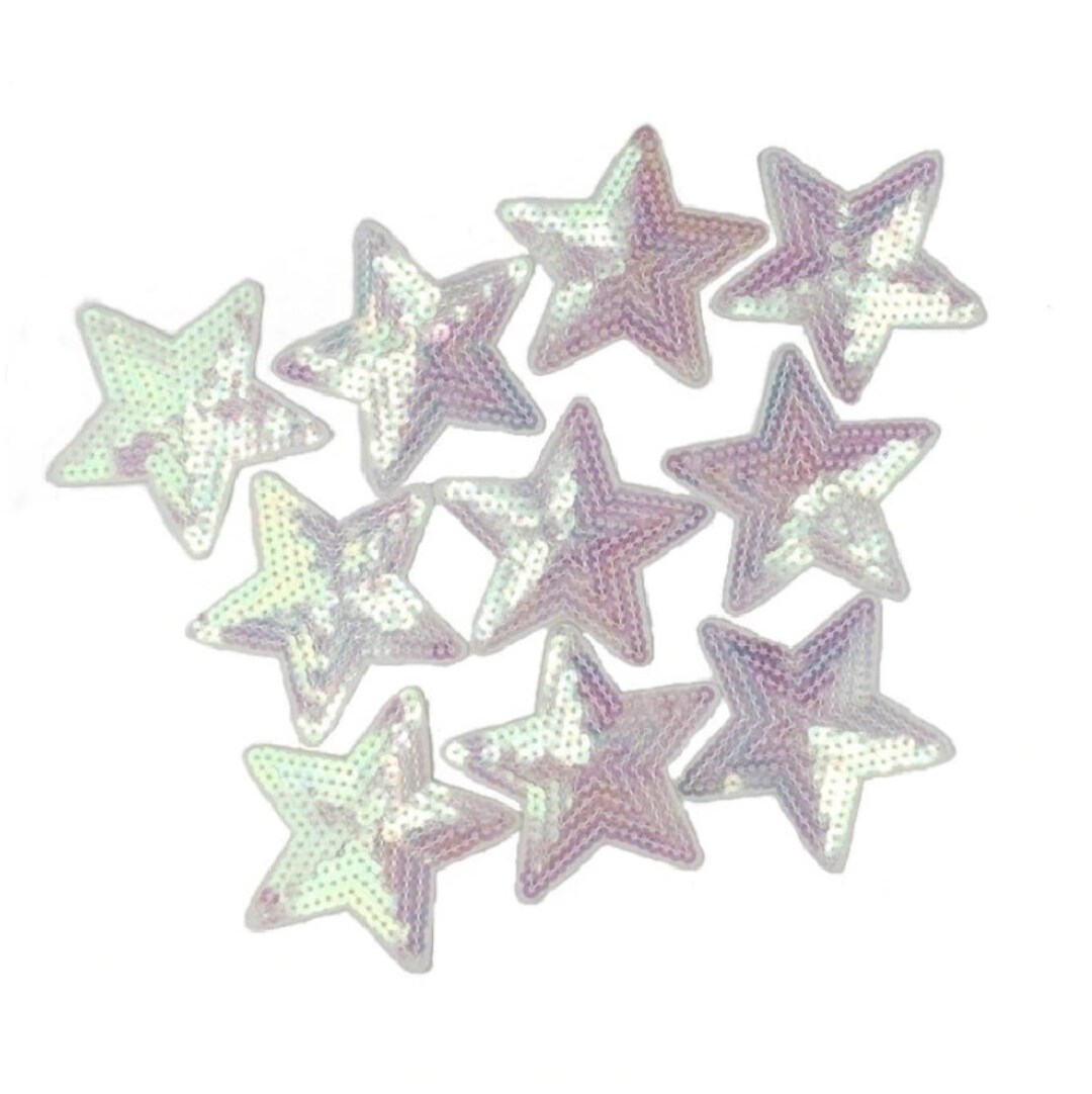 Iridescent Sequined Star Iron-on Patch, Star Sequin Badge, Sparkling ...