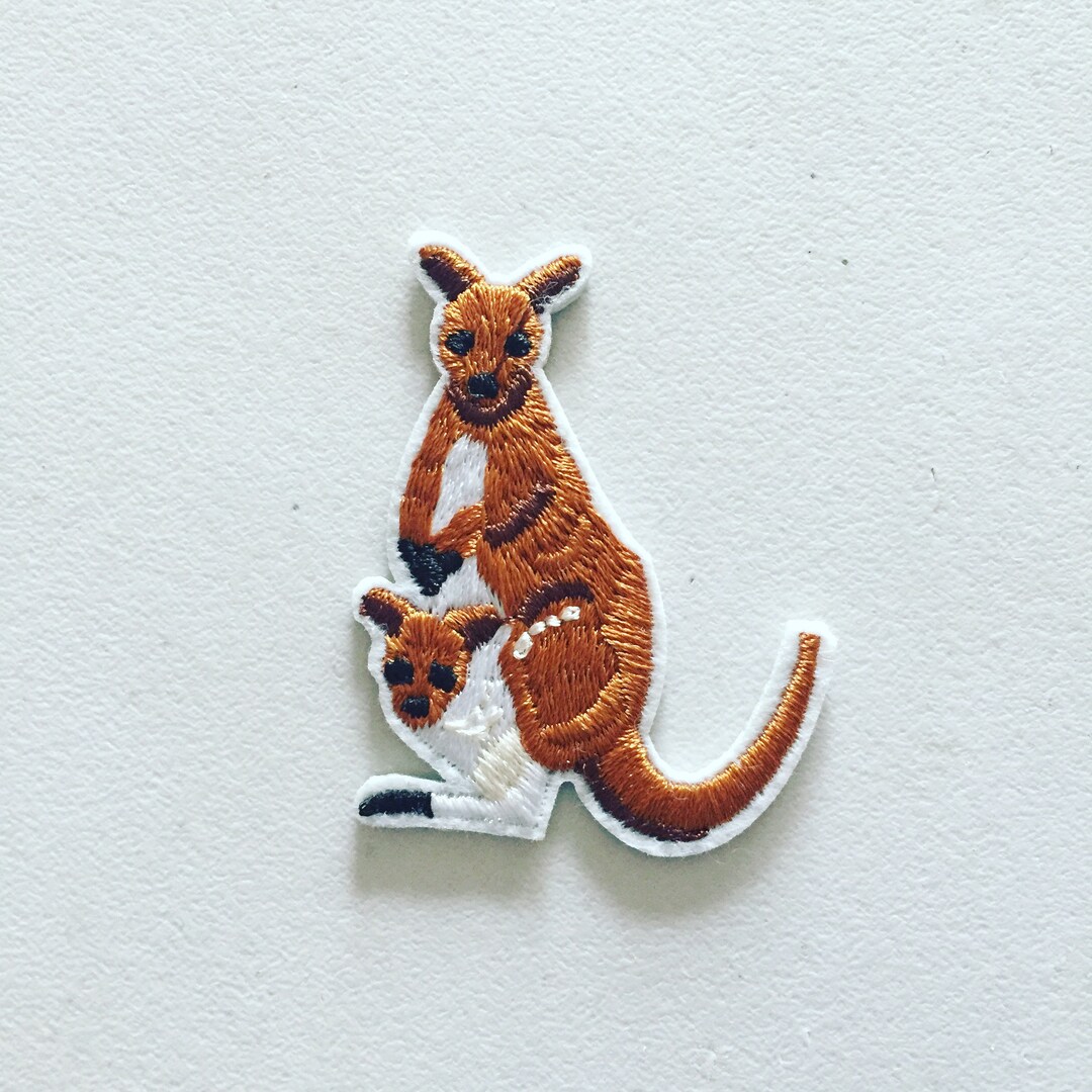 Tiny Kangaroo Iron-on Patch, Kangaroo Animal Badge, Kids Patch ...