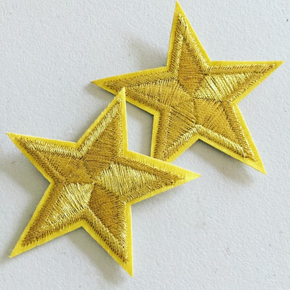 Gold Star Iron-on Patch Golden Star Badge Sparkling Girly - Etsy UK