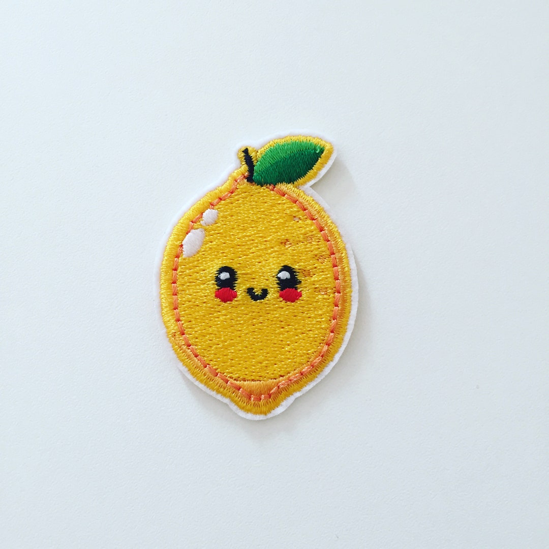 Kawaii Lemon Iron-on Patch: Fun Citrus Fruit Applique - Etsy