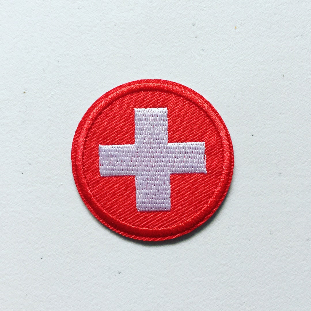 Switzerland Round Flag Iron-on Patch, Swiss Flag Badge, Country Flag ...