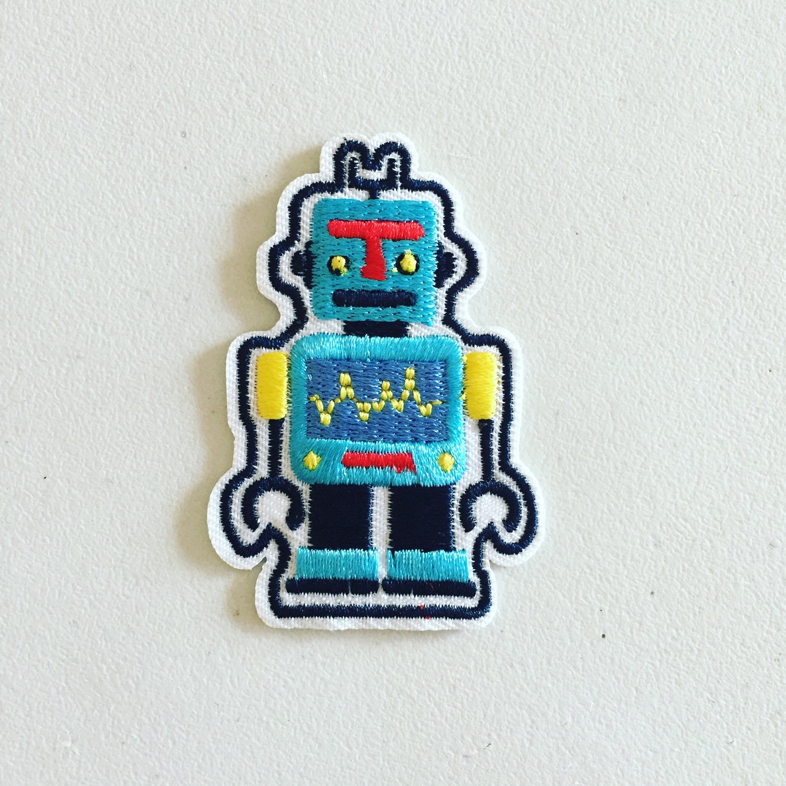 Robot Iron-on Patch Robot Badge Cartoon Applique Motif | Etsy