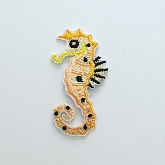 Seahorse Iron-on Badge Marine Animal Patch Marine Life | Etsy