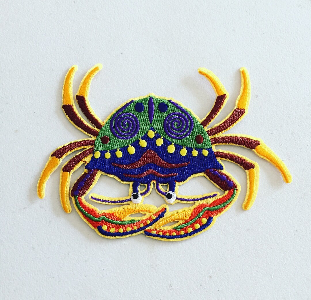 Crab Iron-on Patch, Sea Life Crab Badge, Marine Animal Patch ...