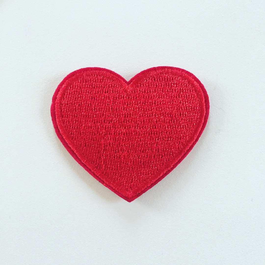 Red Heart Iron-on Patch: Embroidered Applique (50mm) - Etsy