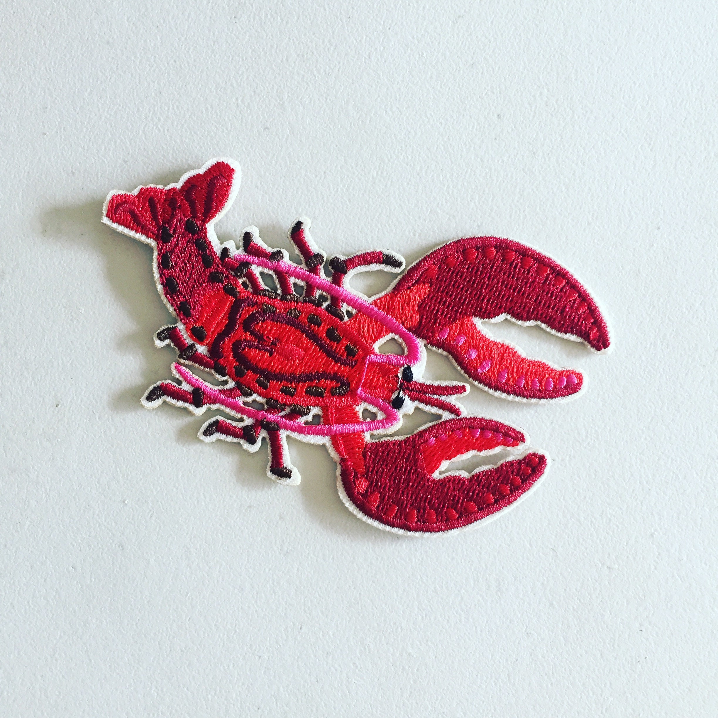 Notions Appliques & Patches Lobster embroidery appliqué//lobster shape ...