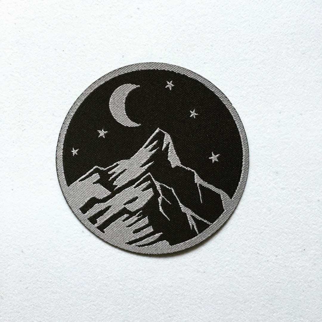 Night Sky Mountain Patch, Mountain Hiking Badge, Hiker Patch, Night ...