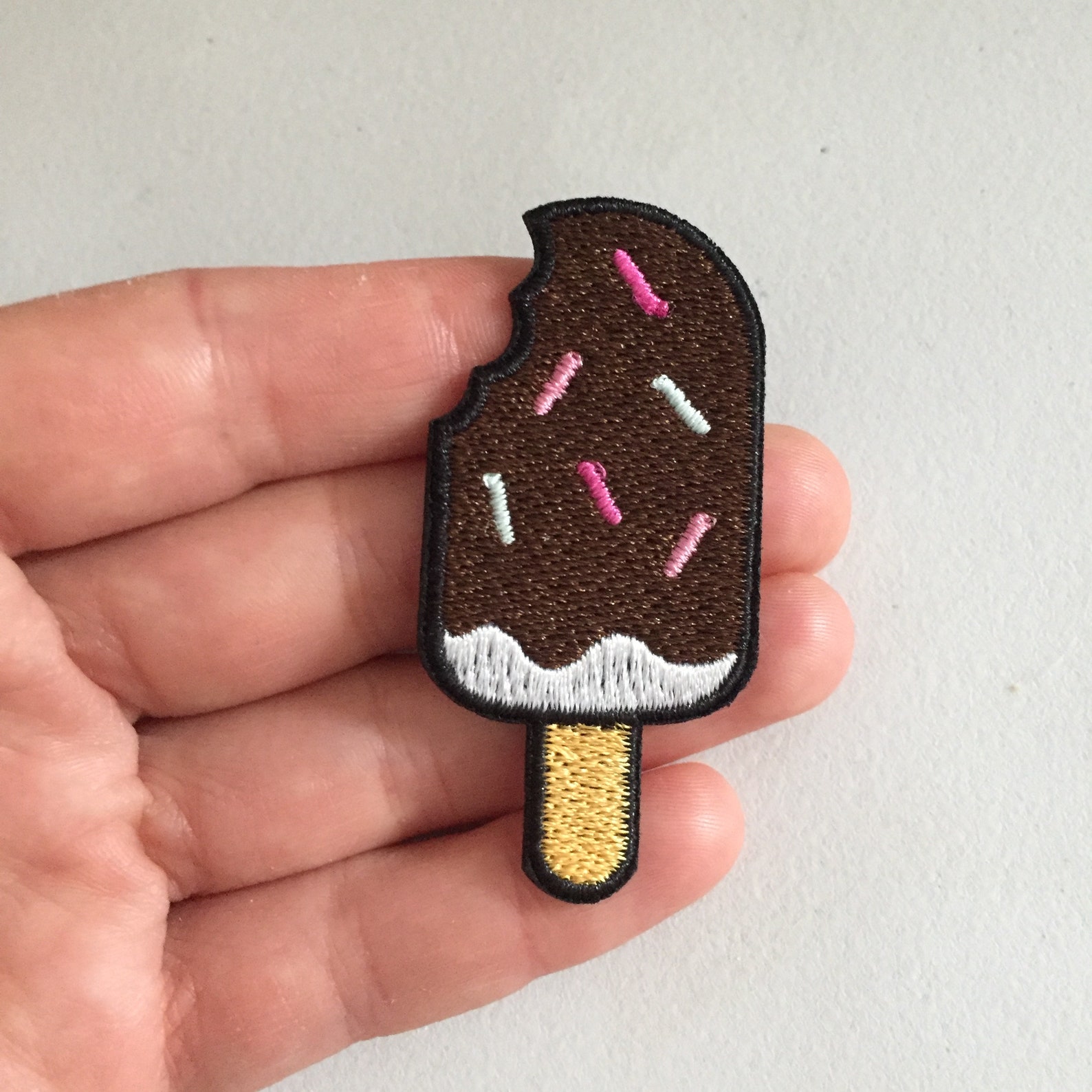 Chocolate Ice Cream Iron-on Patch Chocolate Ice Lolly Badge | Etsy