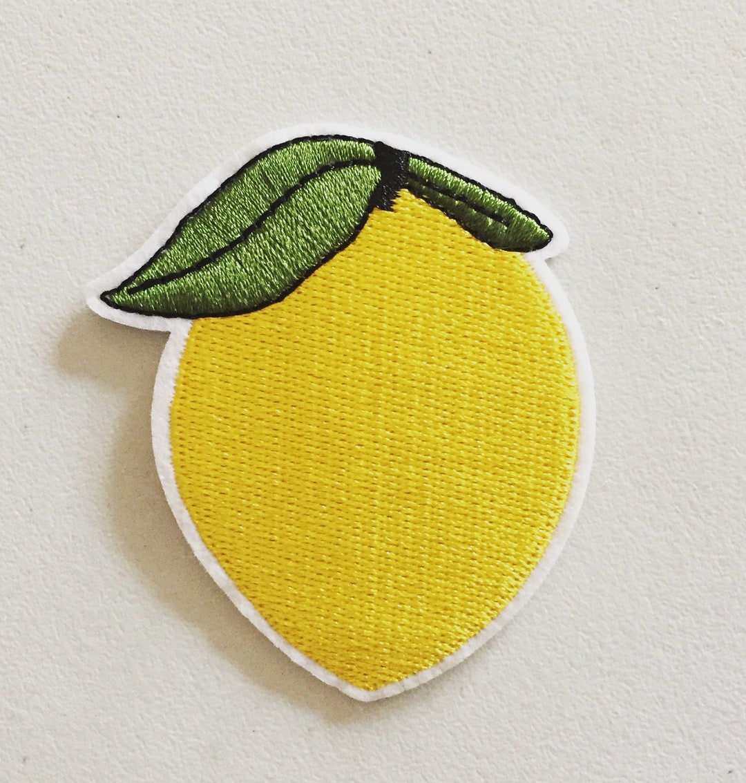 Lemon Iron-on Patch: Embroidered Citrus Fruit Applique - Etsy