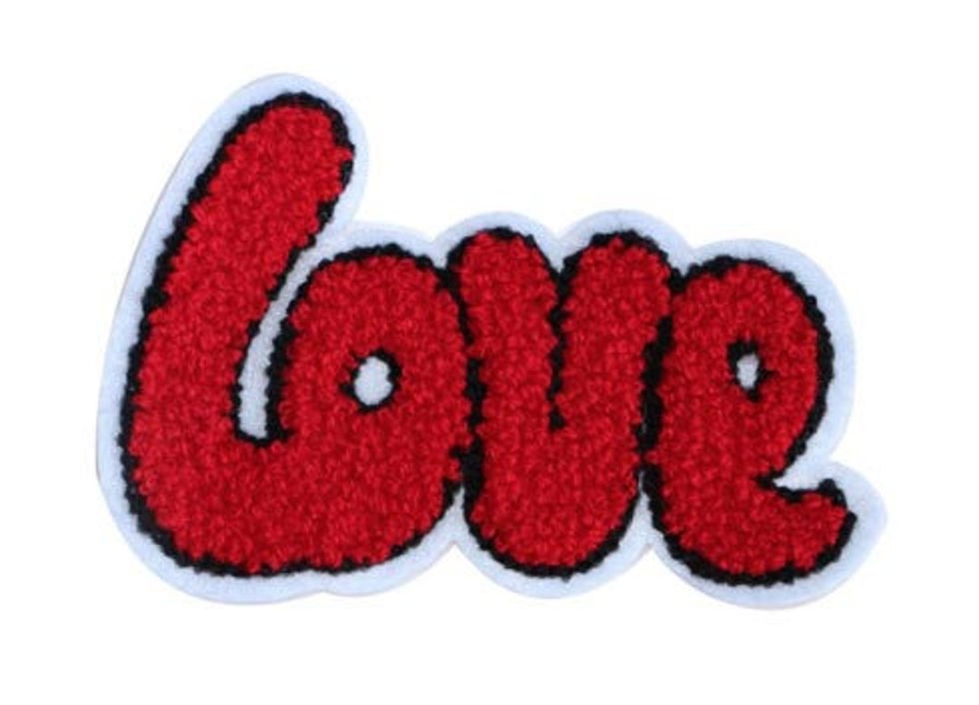 Love Chenille Patch, Red Love Sew-on Badge, Pop Culture Patch, 90s Decorative Patch, DIY ...