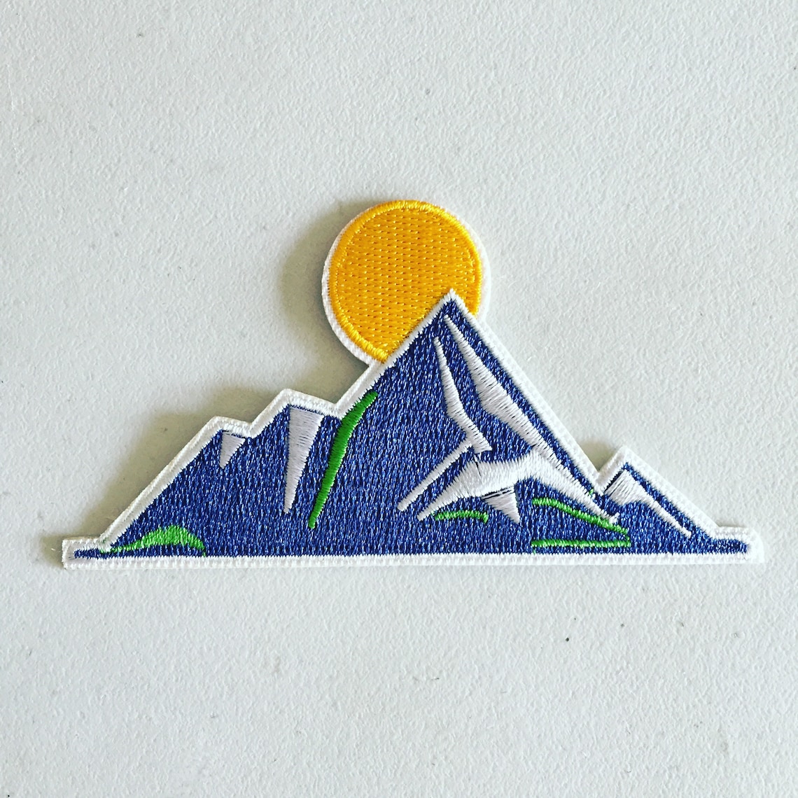 Mountain Embroidered Iron-on Patch: Hiking Camping Applique - Etsy