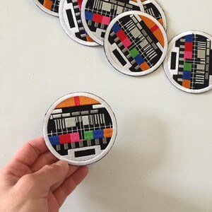 No Signal Television Iron-on Patch, Old TV Vintage Badge, SABC Test ...